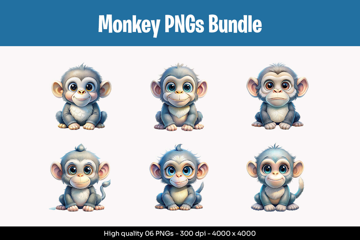 Monkey Designs PNG Bundle | Deeezy