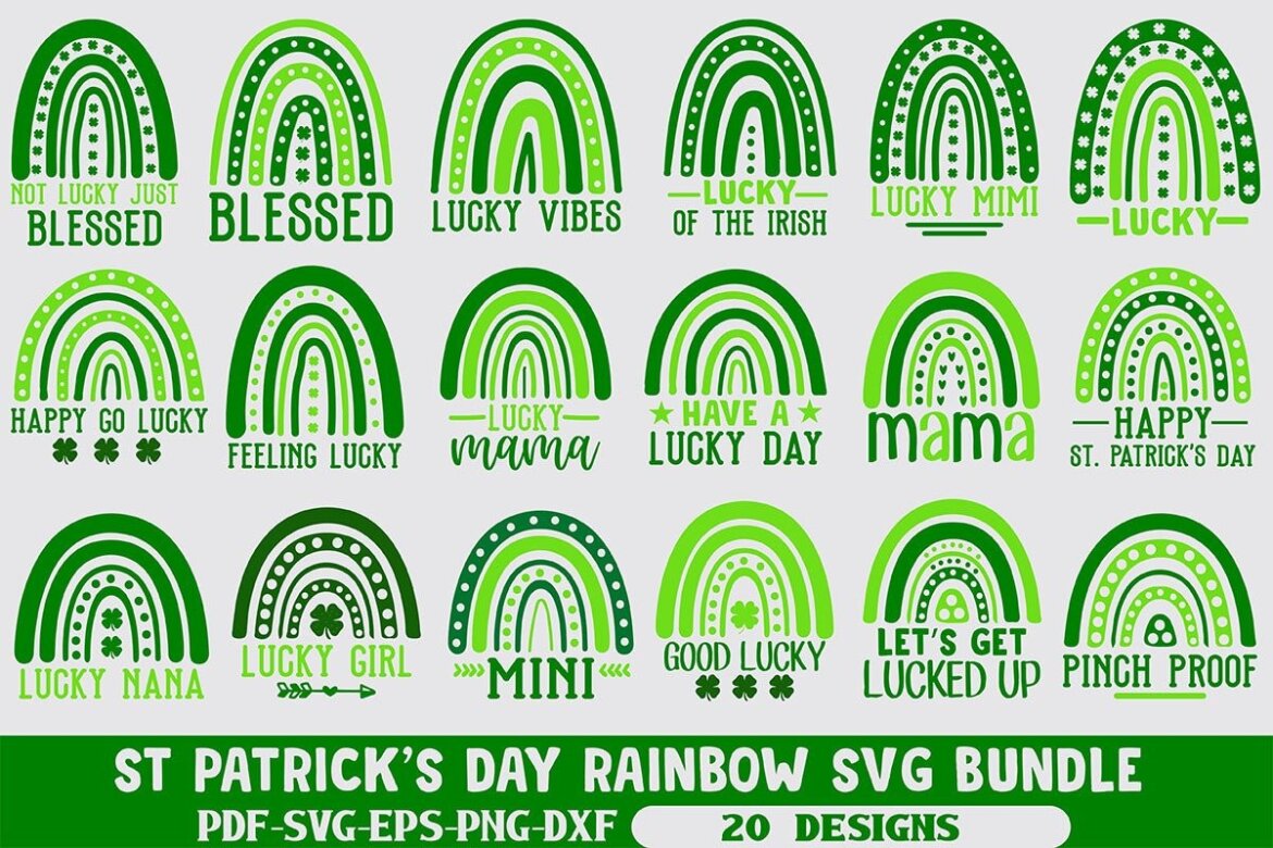 St Patrick's Day Rainbow SVG Bundle | Deeezy