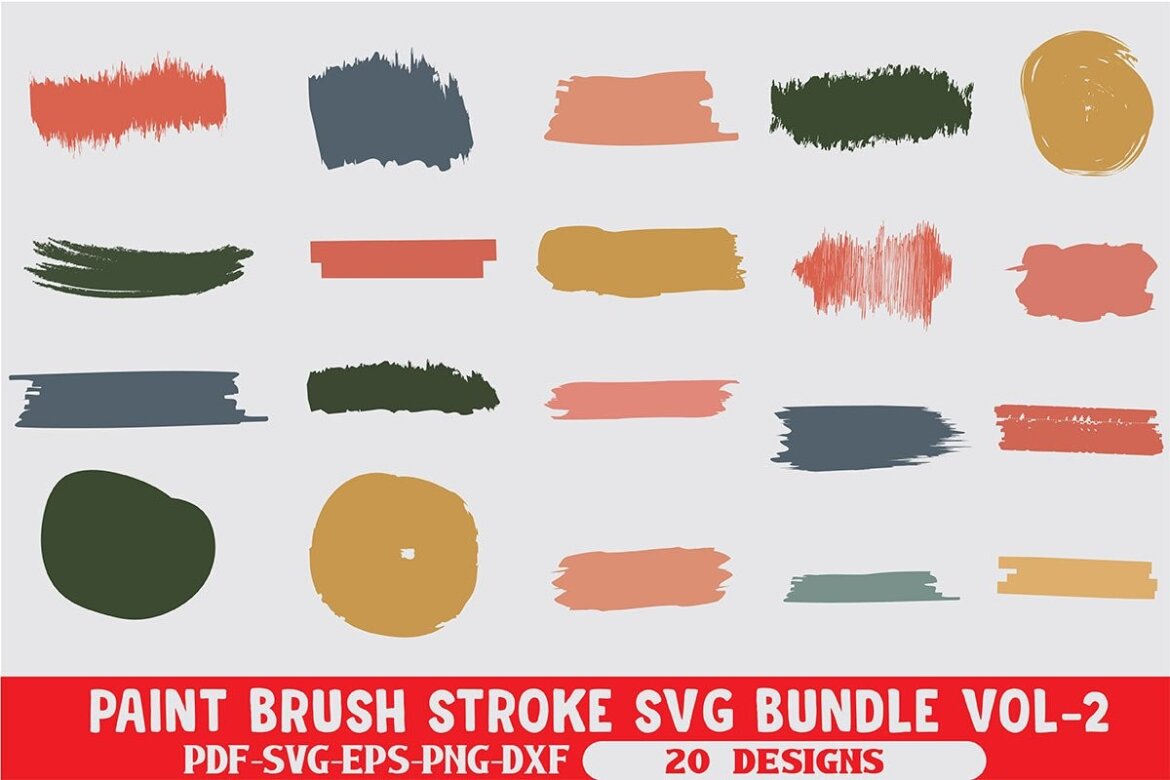 Paint Brush Stroke SVG Bundle | Deeezy