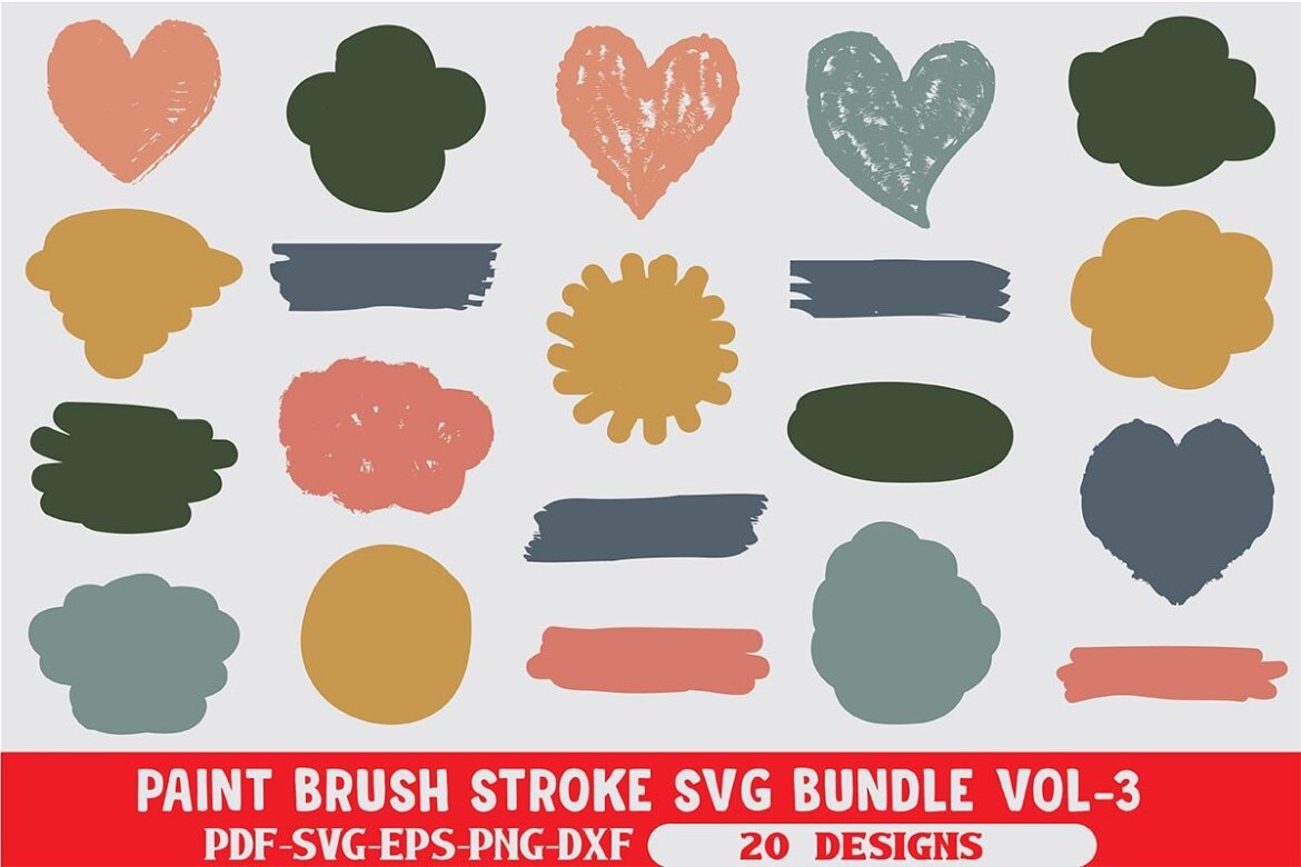 Paint Brush Stroke SVG Bundle | Deeezy