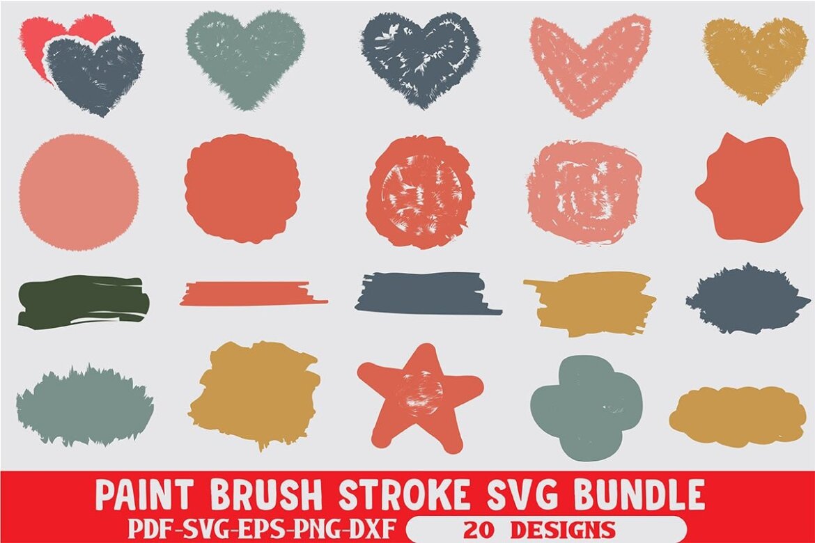 Paint Brush Stroke SVG Bundle | Deeezy