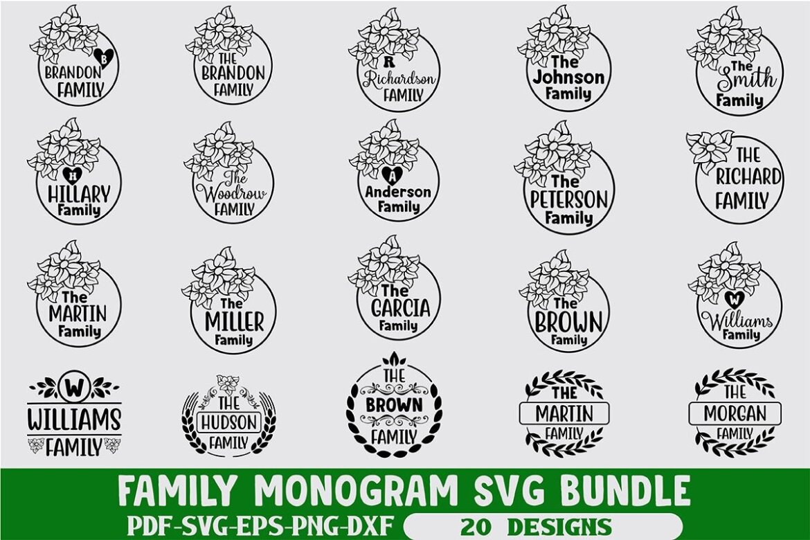 Family Monogram SVG Bundle | Deeezy