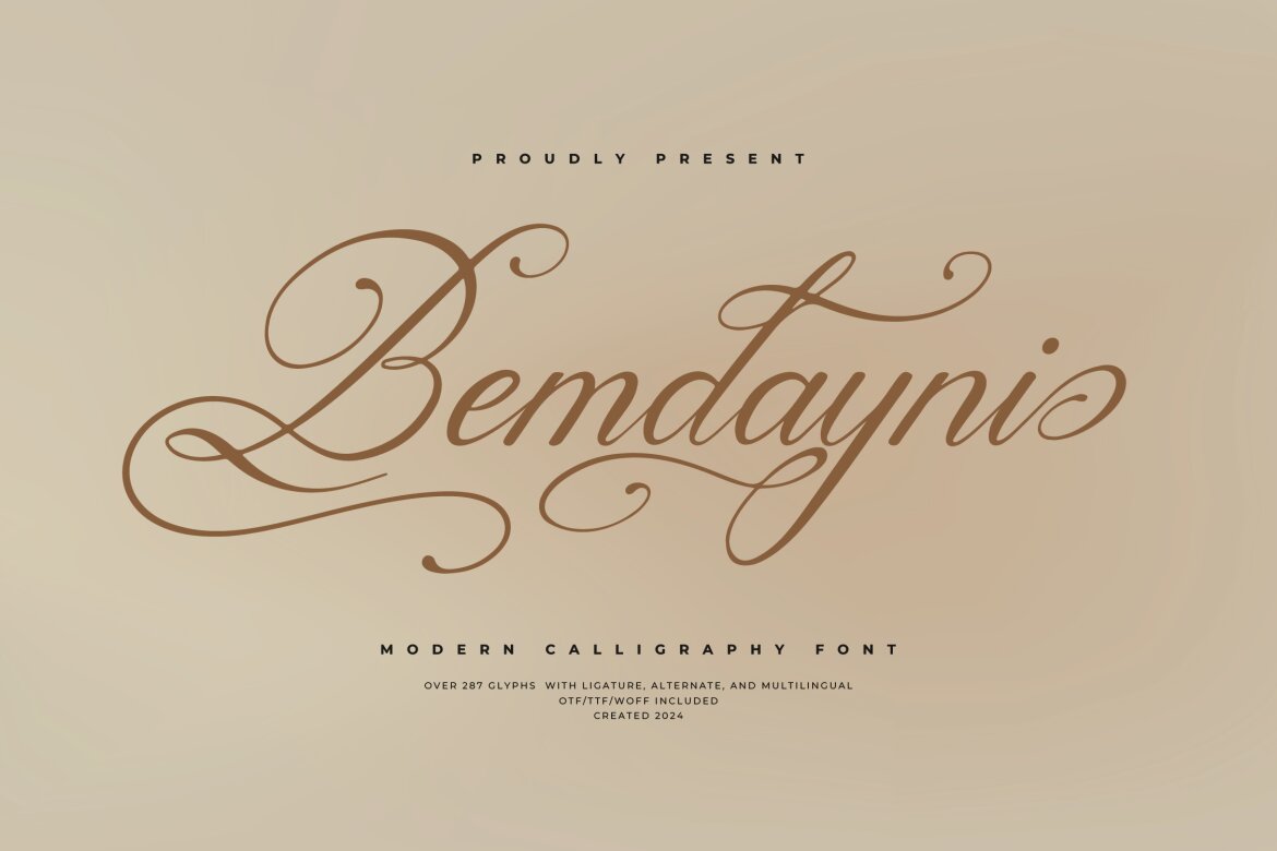 Bemdayni | Modern Calligraphy Font | Deeezy