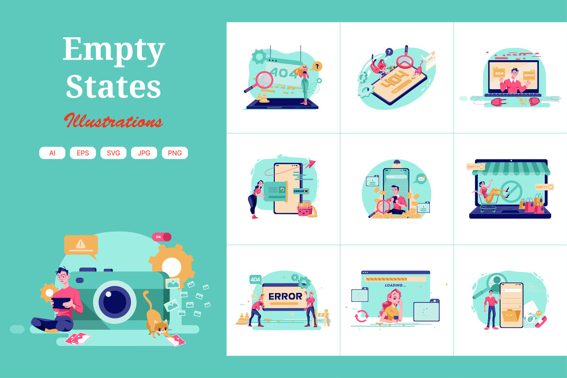 M347_Empty States Illustration Pack | Deeezy