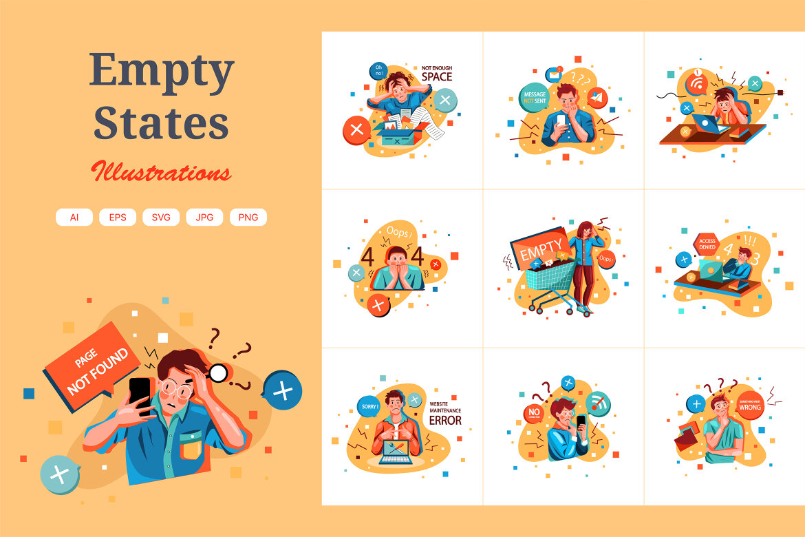 M346_Empty States Illustration Pack | Deeezy