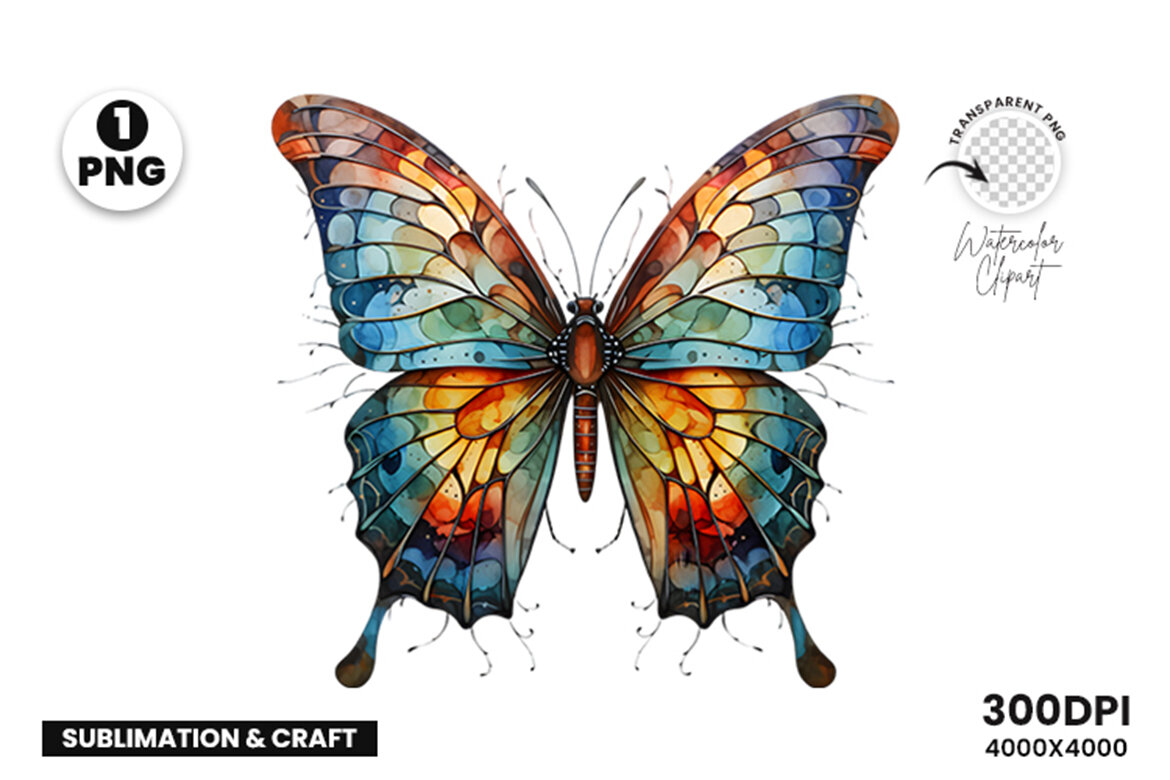 Watercolor Butterfly Clipart Sublimation PNG | Deeezy