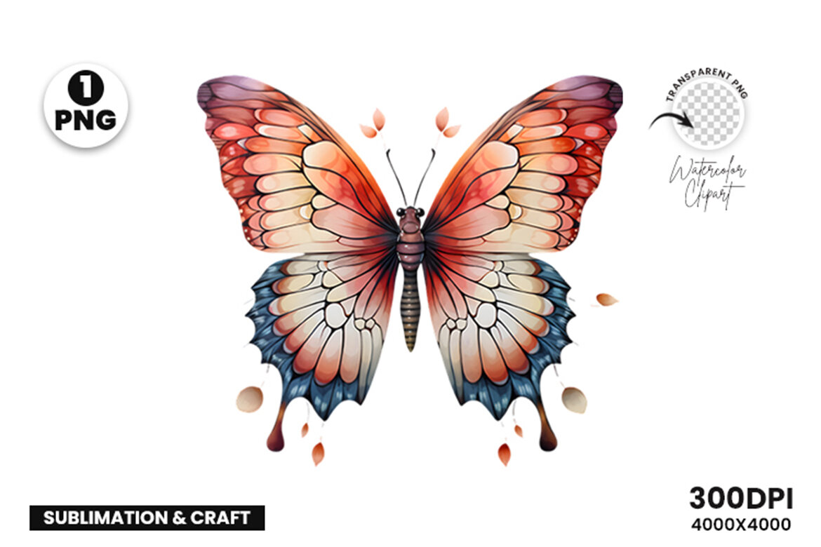 Watercolor Butterfly - FREE Sublimation PNG | Deeezy