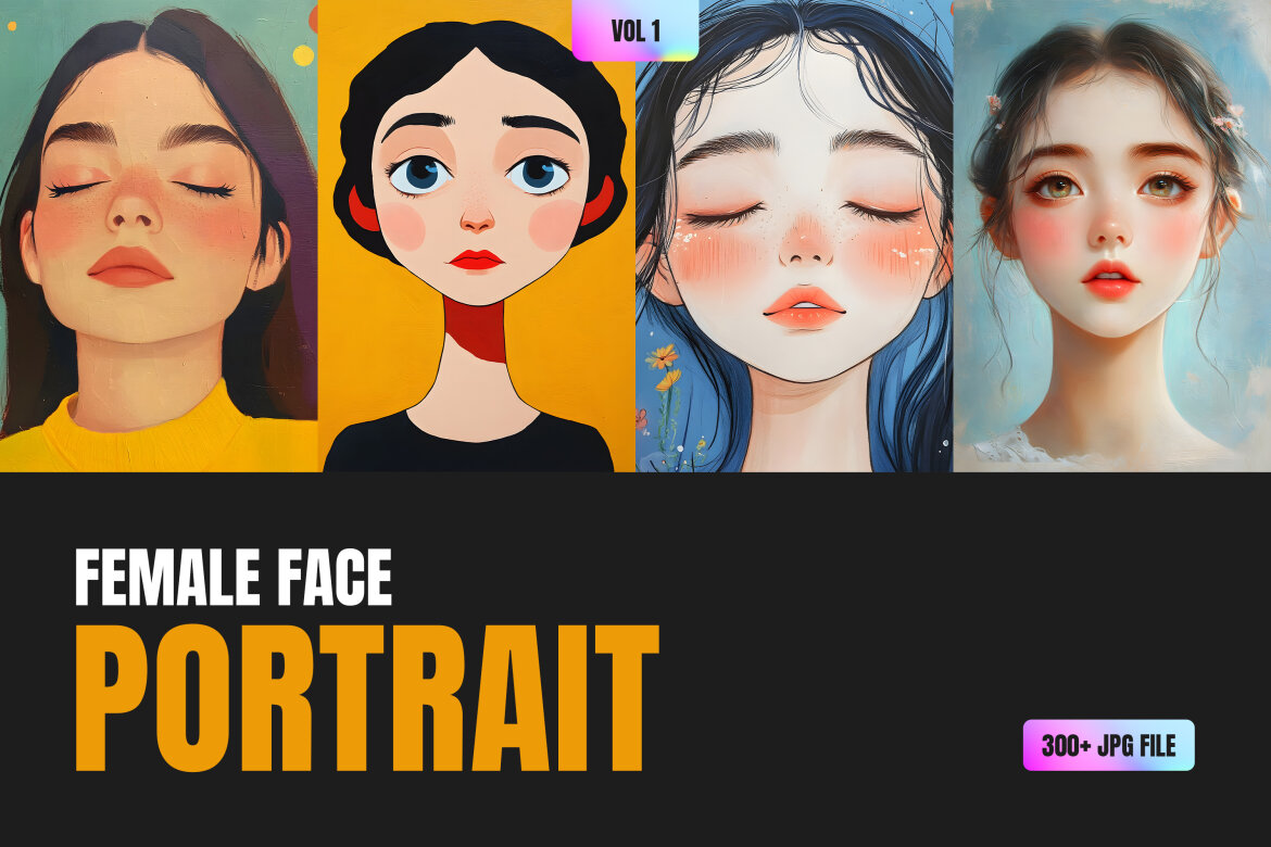 300+ AI Generated Female Face Portraits Vol 01 | Deeezy