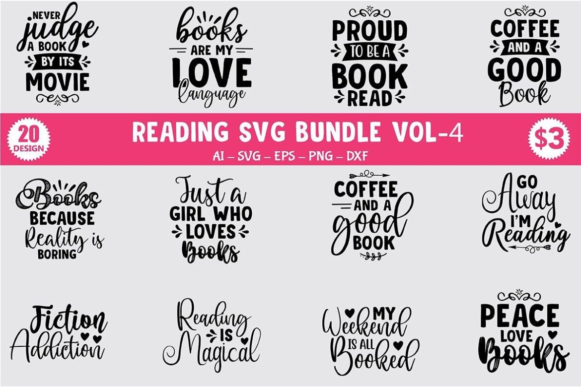Reading SVG Bundle | Deeezy