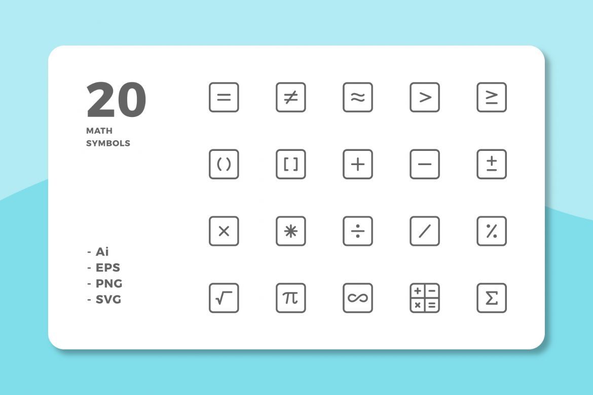 60 Math Symbols (3 Style) | Deeezy