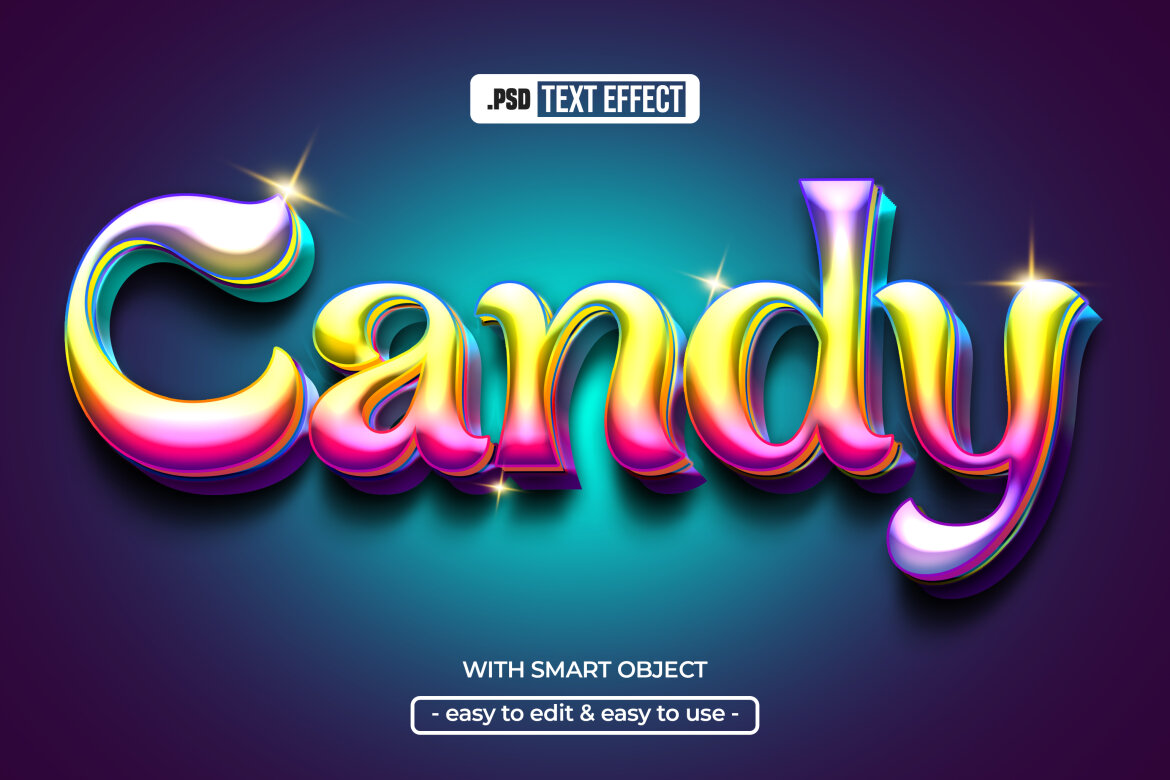 Candy editable 3D text effect | Deeezy