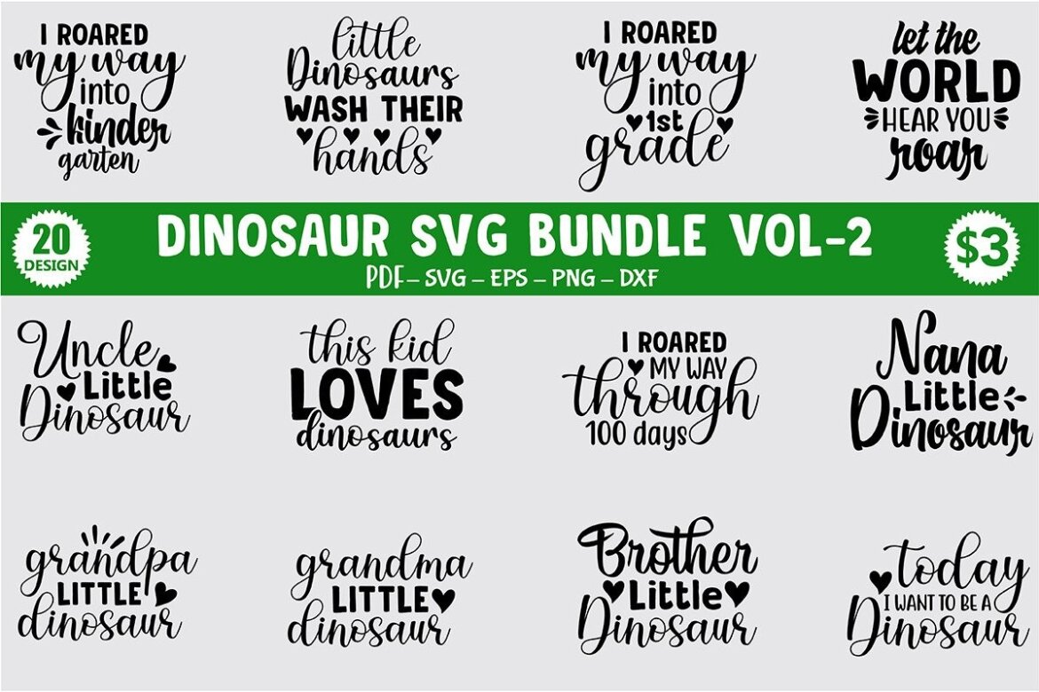 Dinosaur SVG Bundle | Deeezy