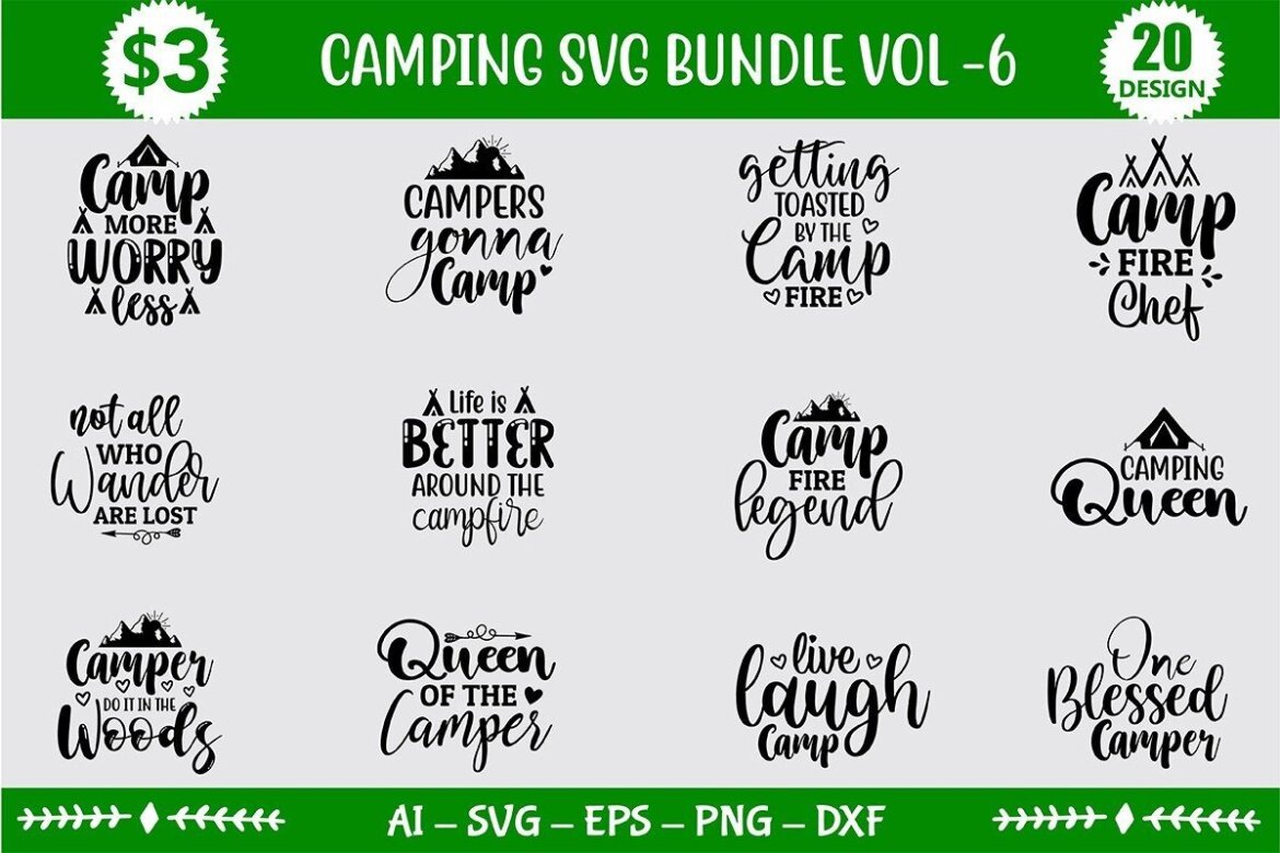 Camping SVG Bundle | Deeezy