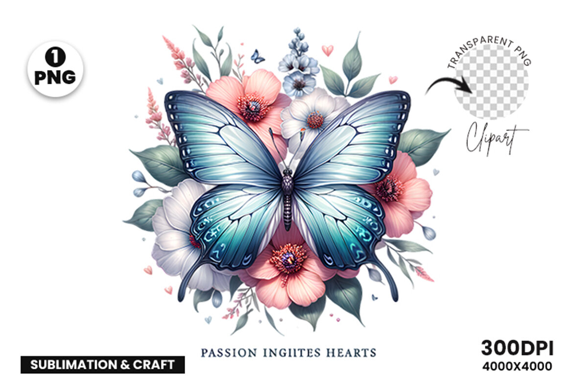 Butterfly Spring Sublimation Clipart PNG | Deeezy