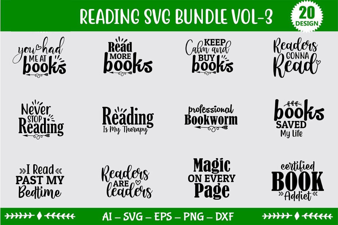 Reading SVG Bundle | Deeezy
