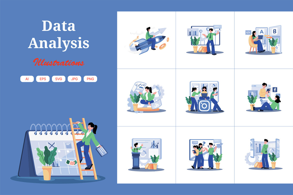 M702_Data Analysis Illustration Pack | Deeezy