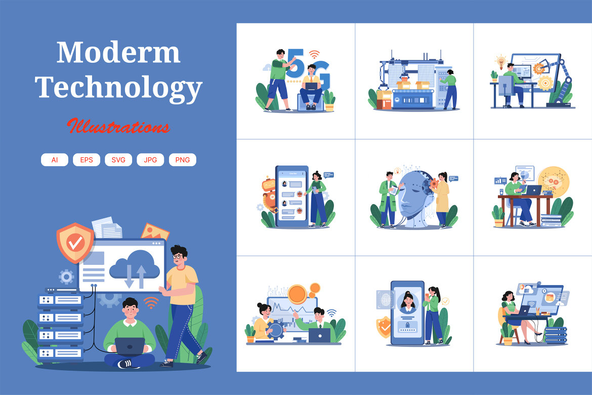 M682_Modern Technology Illustration Pack 1 | Deeezy