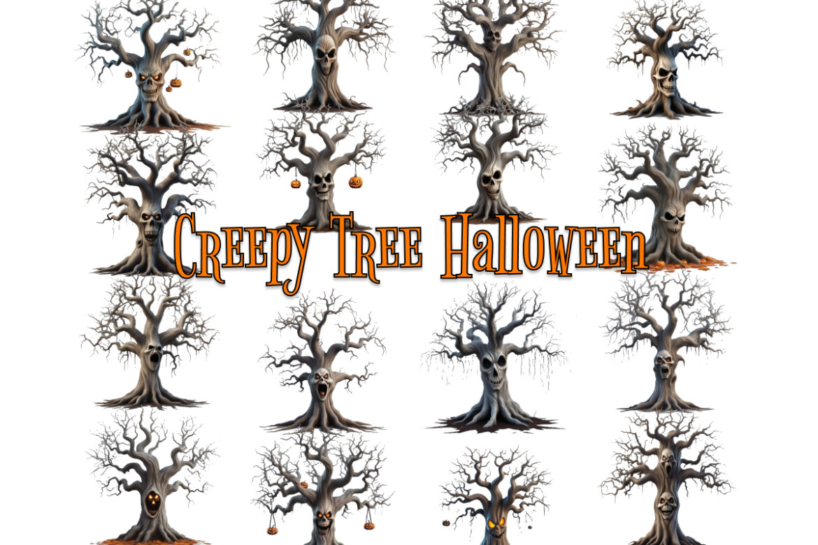 Creepy Tree Halloween Clipart | Deeezy