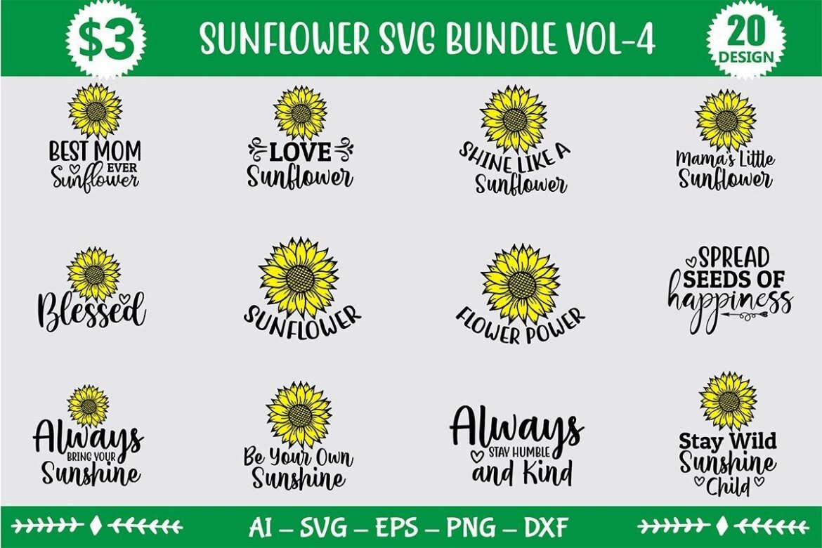 Sunflower SVG Bundle | Deeezy