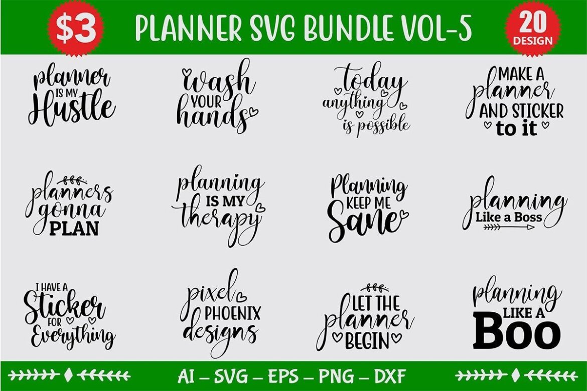 Planner SVG Bundle | Deeezy