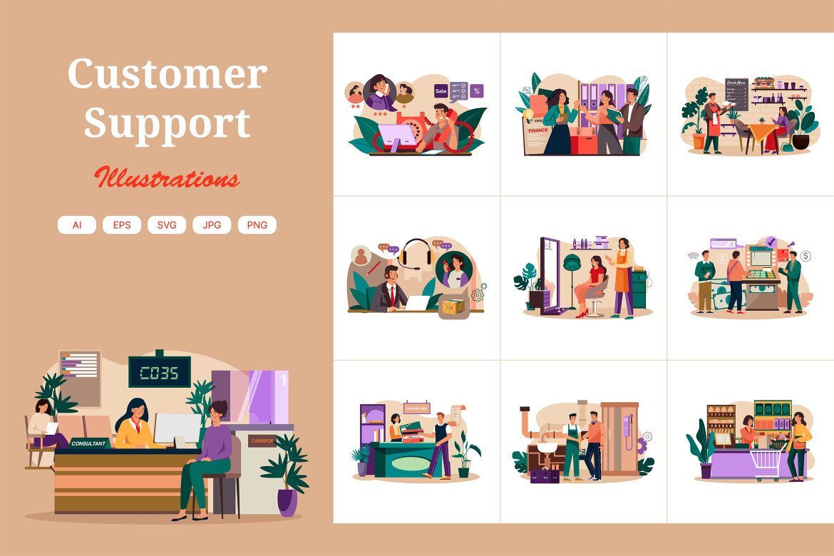 M628_Customer Support Illustration Pack 1 | Deeezy