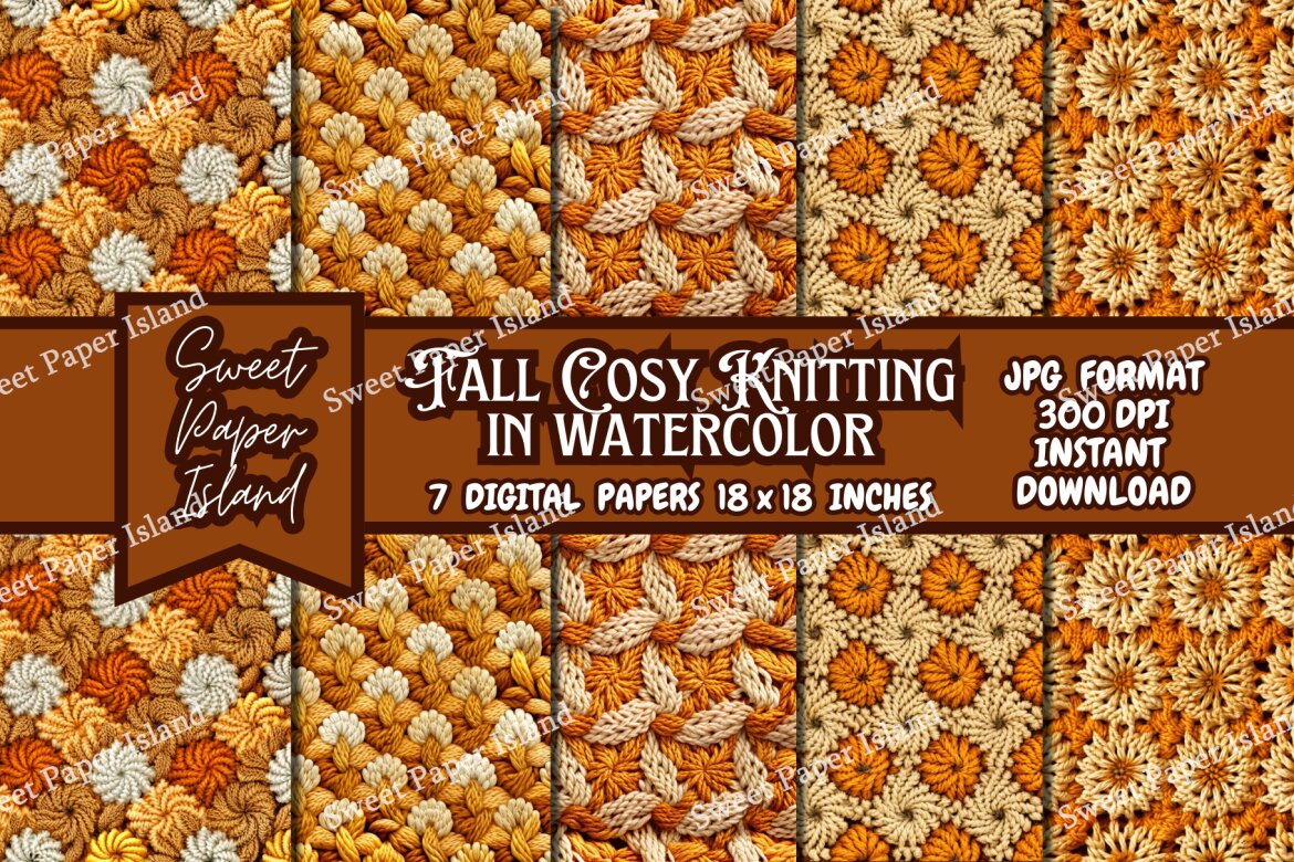 7 Free Digital Papers - Fall Cosy Knitting | Deeezy