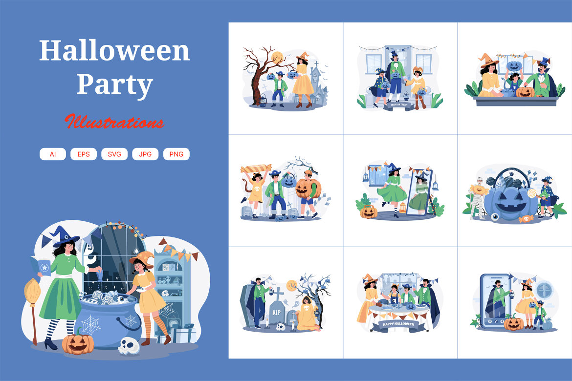 M548_ Halloween Illustration Pack | Deeezy