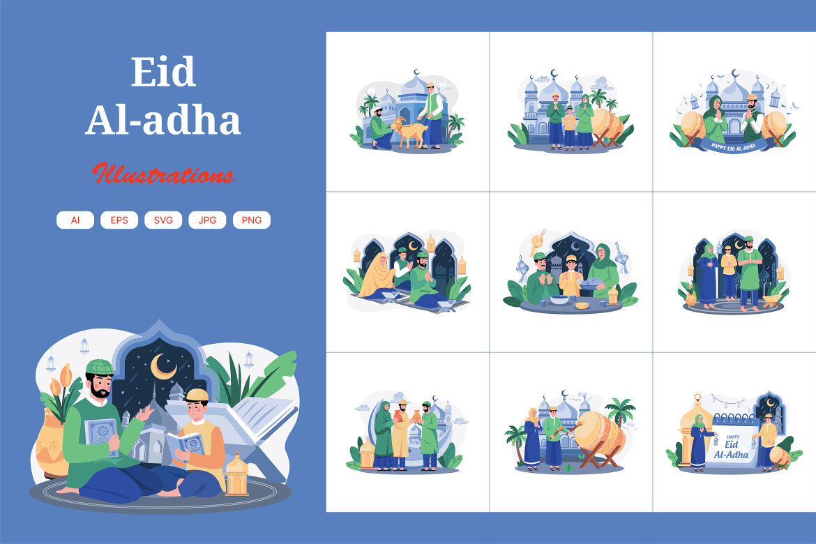 M545_Eid Al-adha Illustration Pack | Deeezy