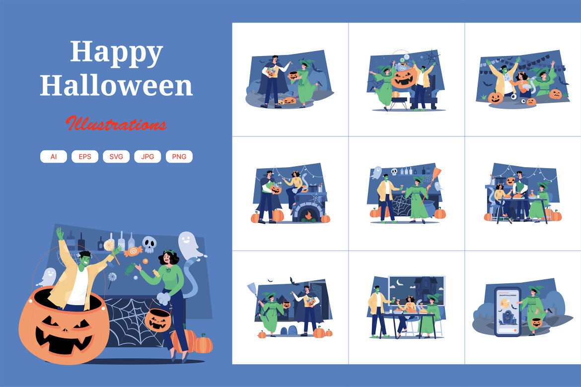 M538_ Halloween Illustration Pack | Deeezy