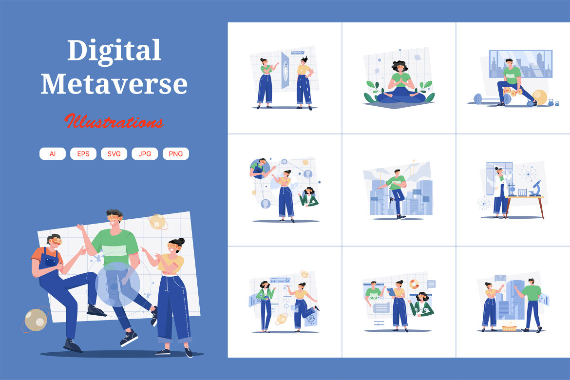 M504_Digital Metaverse Illustration Pack | Deeezy