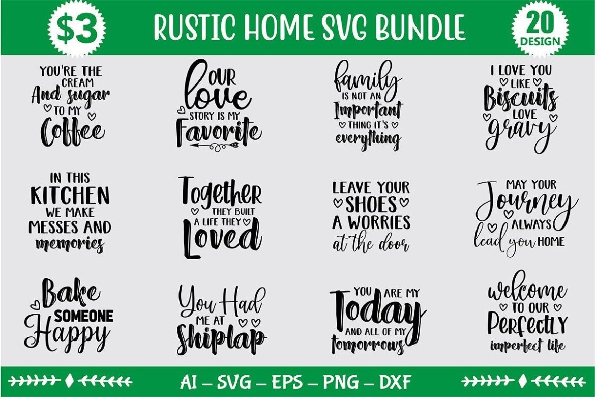 Rustic Home SVG Bundle | Deeezy