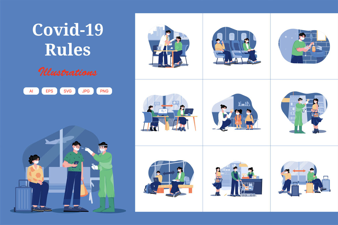M465_Covid 19 Rules Illustration Pack | Deeezy