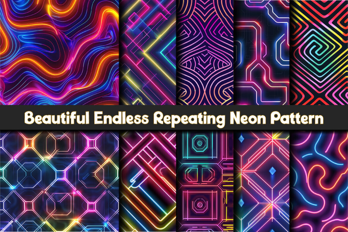 Beautiful Endless Reapeating Neon Pattern | Deeezy