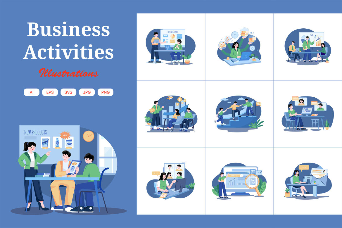 M434_Business Activities Illustration Pack | Deeezy