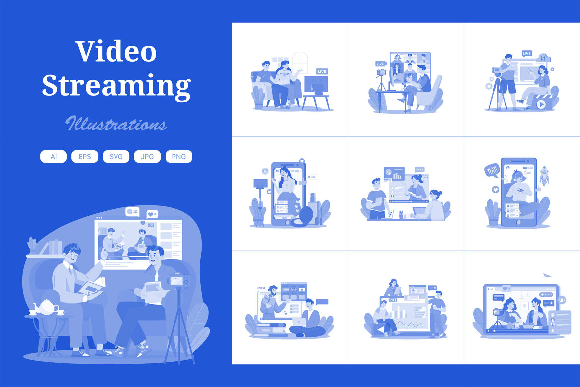 M698_Video Streaming Illustration Pack 1 | Deeezy