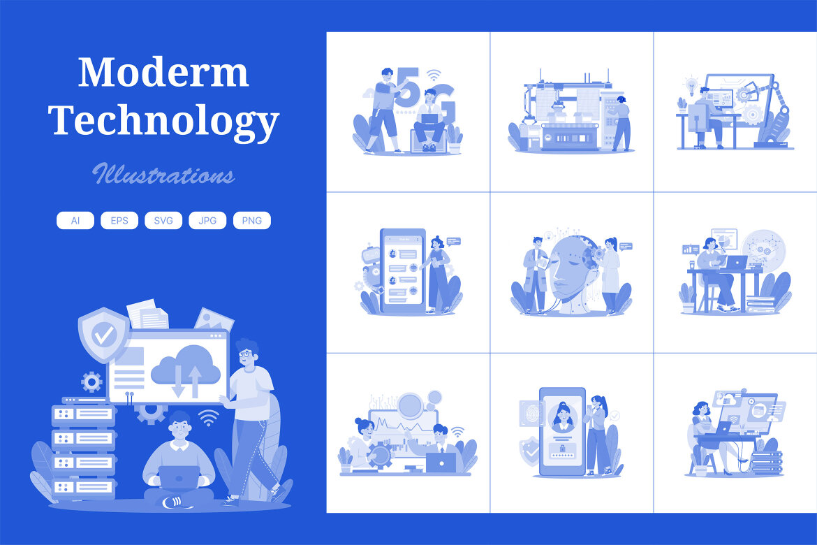 M682_Modern Technology Illustration Pack 1 | Deeezy