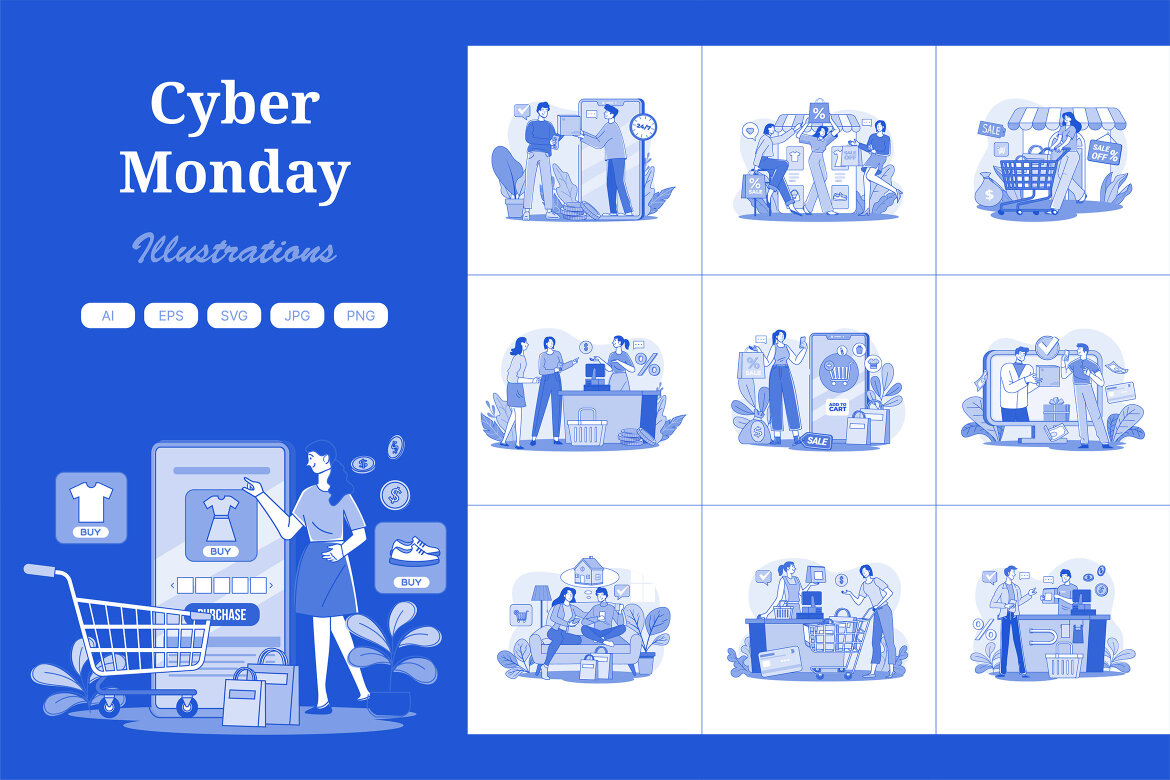 M656_Cyber Monday FREE Illustration Pack | Deeezy