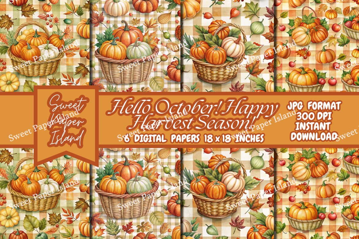 6 FREE Digital Papers - Happy Harvest Season! | Deeezy