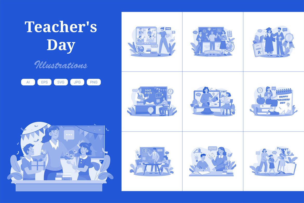 M602_Teacher's Day Illustration Pack | Deeezy