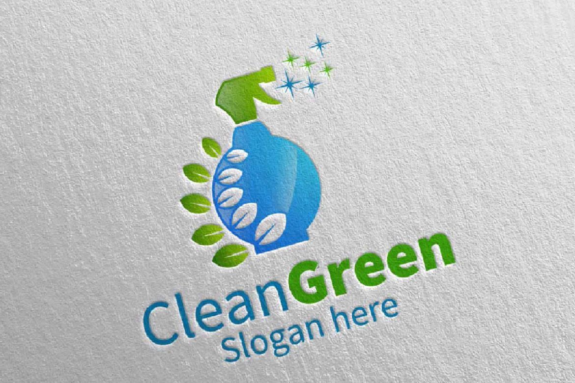 Cleaning Service Logo with Eco Friendly 20 | Deeezy