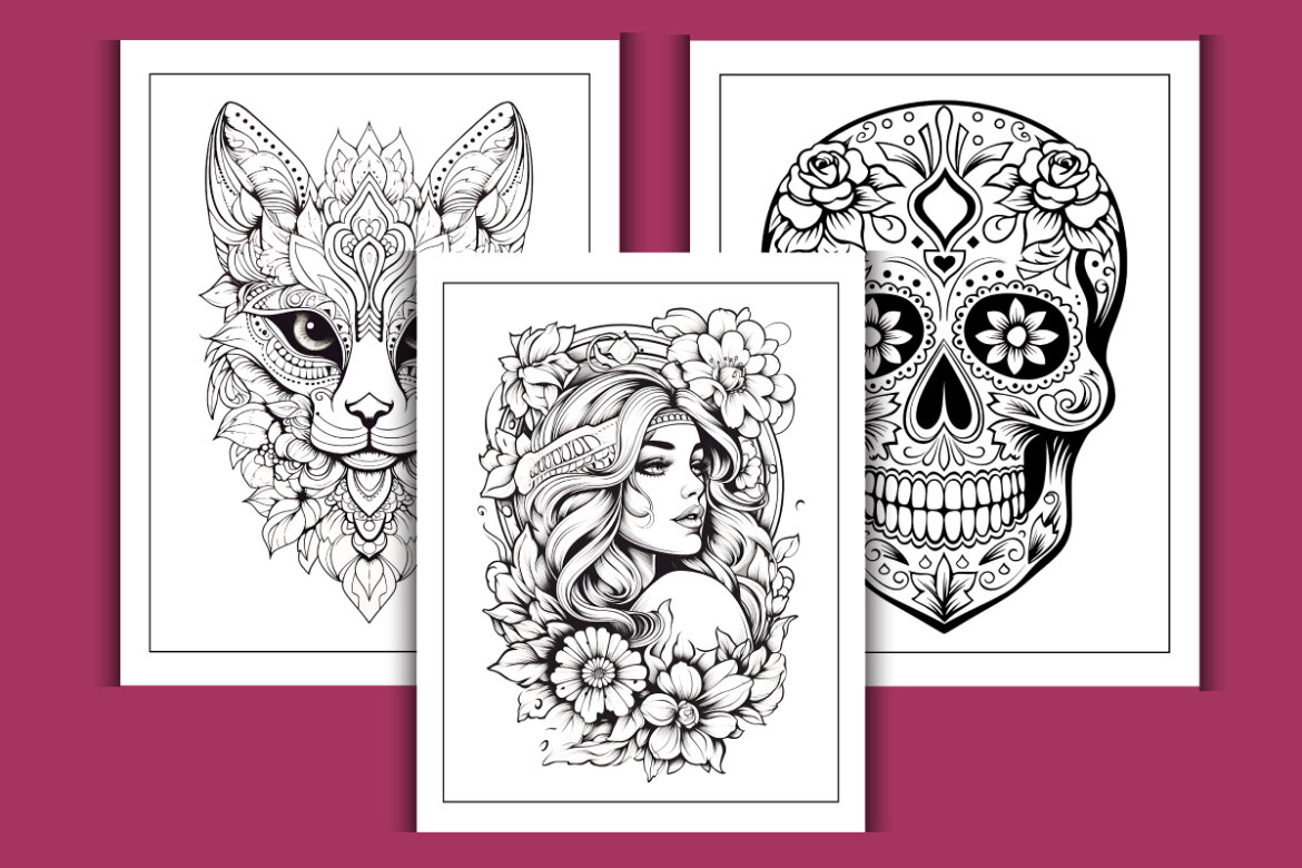 Cute Tattoos Coloring Pages for Adult | Deeezy