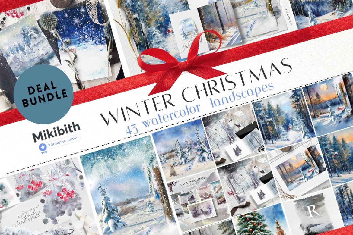 WINTER Watercolor Landscapes | Deeezy