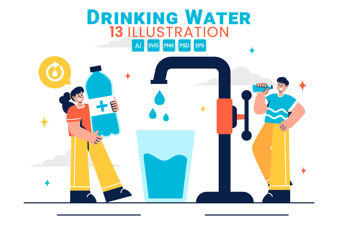 13 Drinking Water Illustration | Deeezy