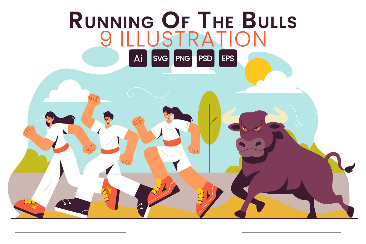 9 Running of the Bulls Illustration | Deeezy