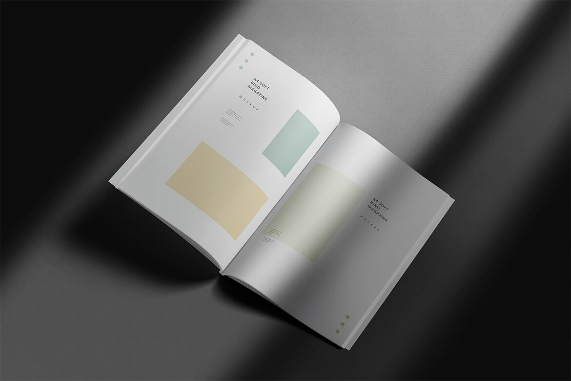 A4 Soft Bind Magazine Mockup 4 | Deeezy