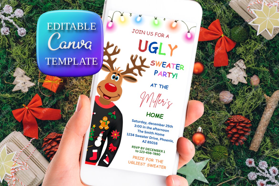 Ugly Sweater Christmas Party Invitation | Deeezy