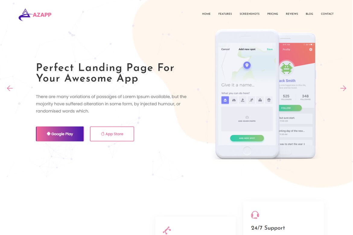 Azapp App Landing Page HTML5 Template | Deeezy