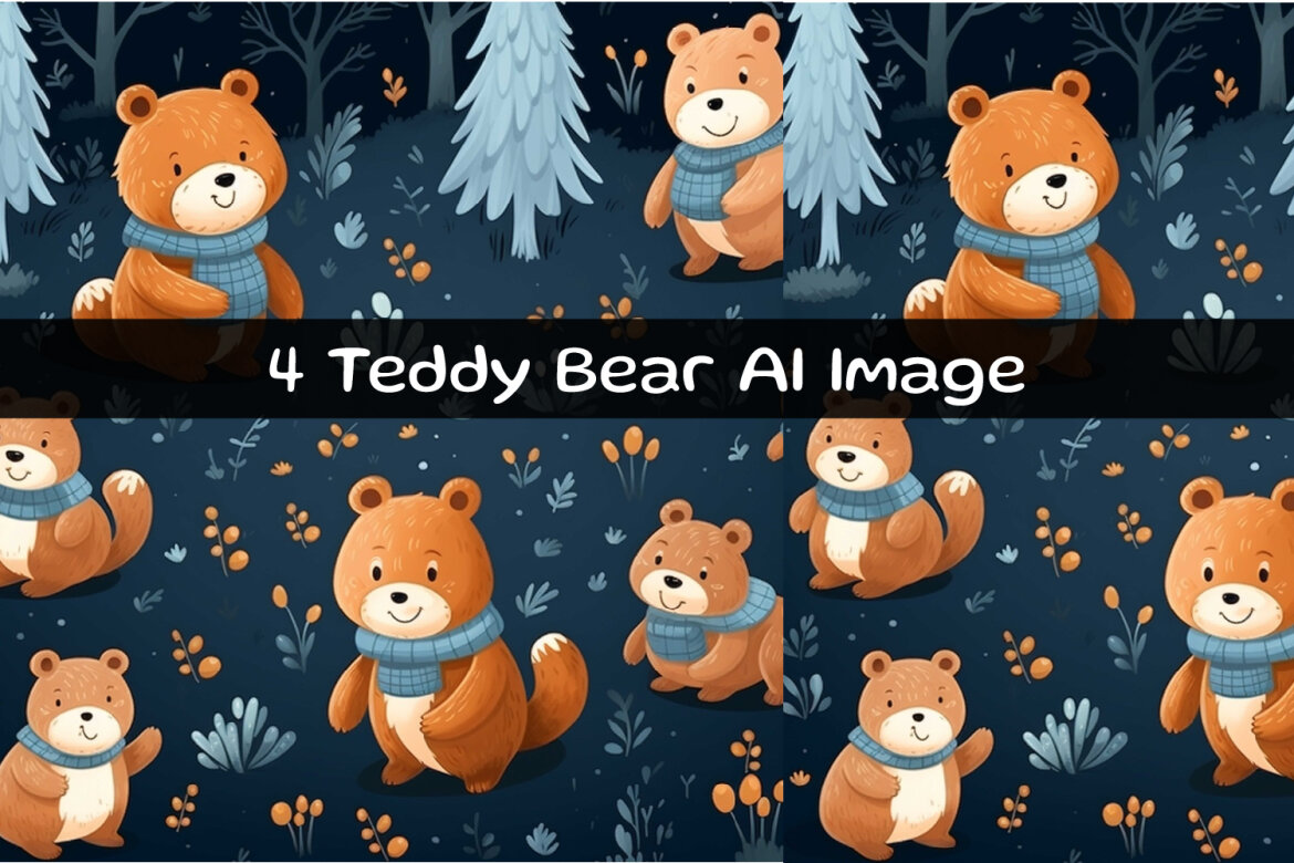 Bears in the forest Illustration Concept Ai Image | Deeezy