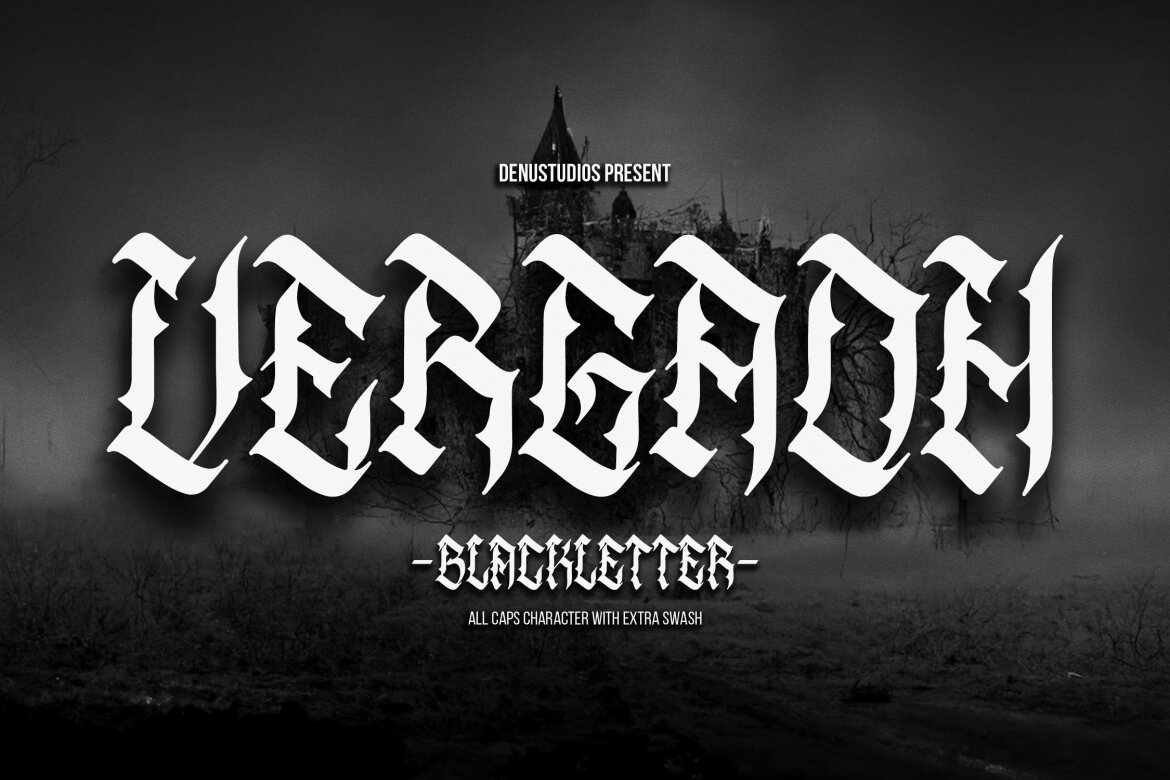 Vergaoh | All Caps Blackletter Font | Deeezy