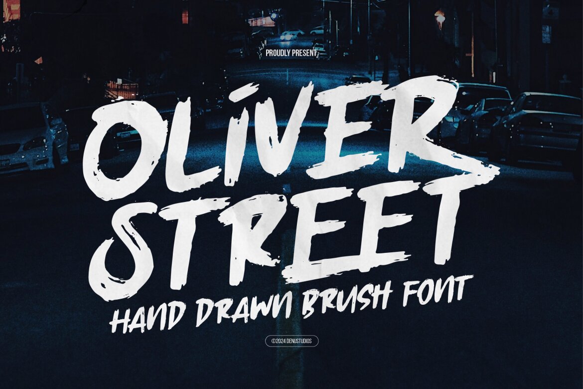 Oliver Street | Hand Drawn Brush Font | Deeezy